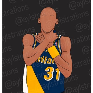 Reggie Miller "the Choke" Illustration Art Print (digital Download) - Etsy
