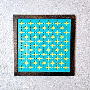 Mid Century Modern Starburst Circle Grid Wall Art Geometric - Etsy