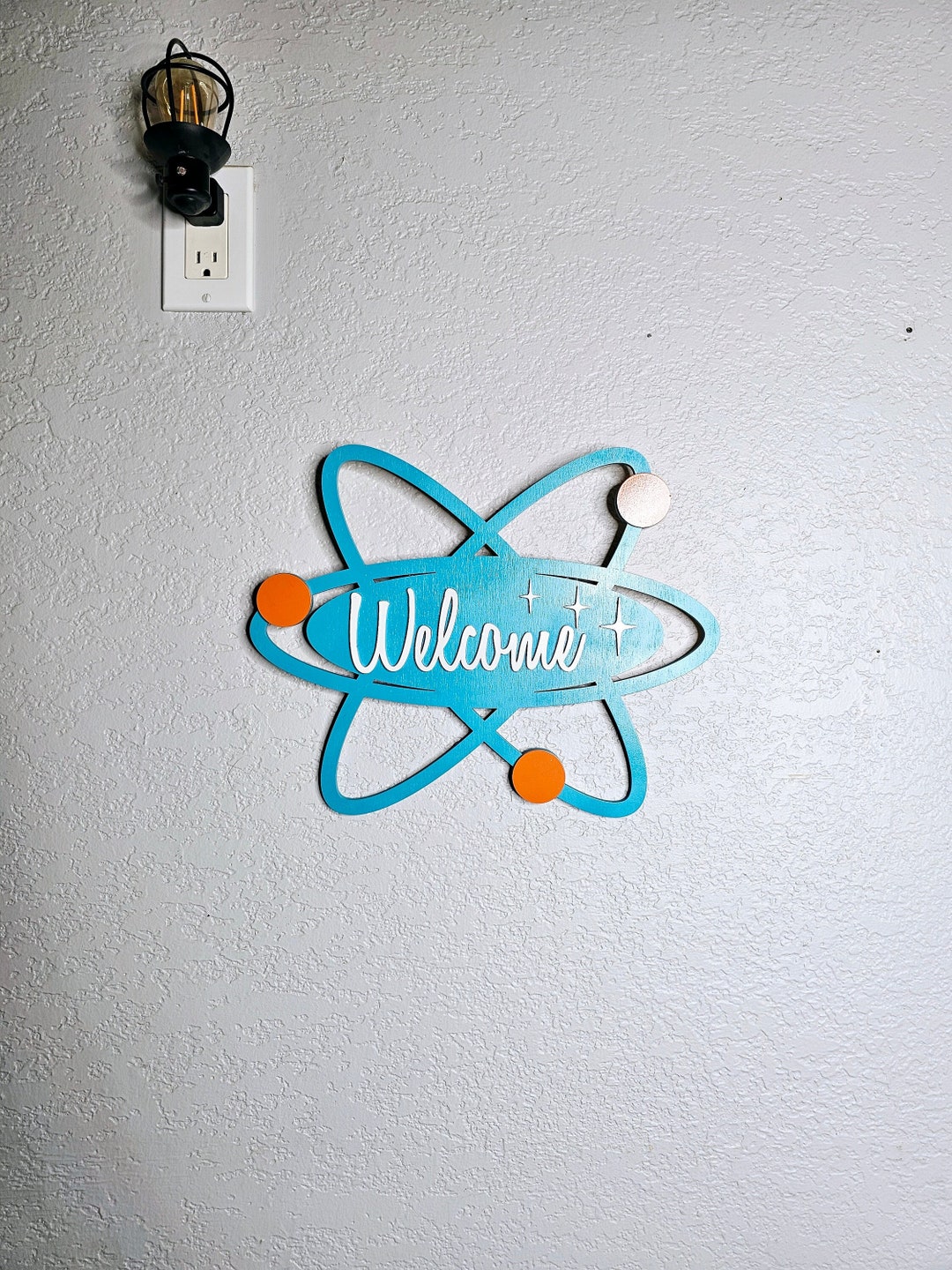 Mid Century Modern Welcome Sign: Atomic Nursery Decor - Etsy