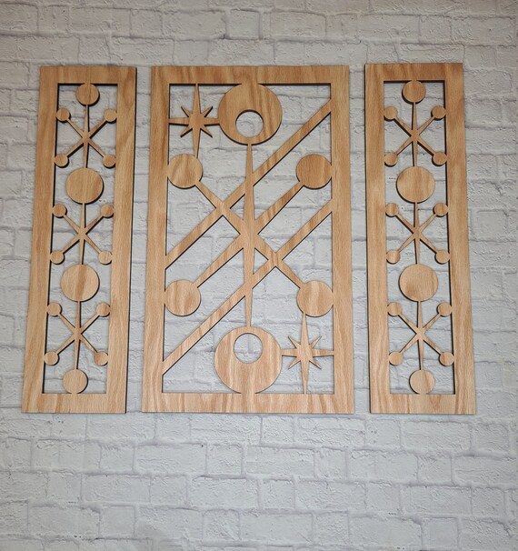 Mid Century Modern 3 Panel Wall Art - Etsy