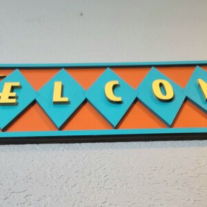 Mid Century Modern Welcome Sign, MCM Atomic Starburst - Etsy