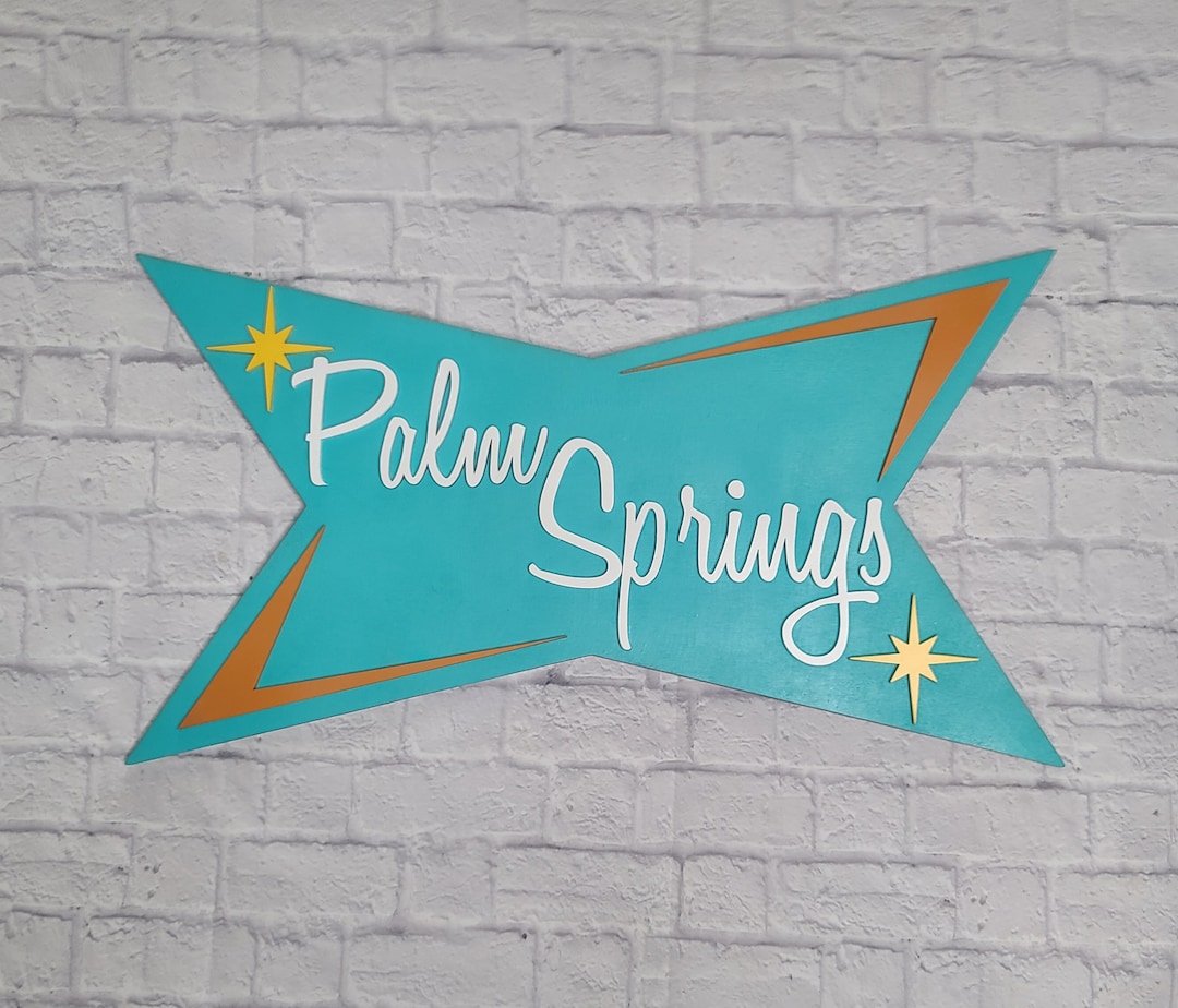 Mid Century Modern Welcome Sign, Retro MCM Atomic Starburst Outdoor or ...