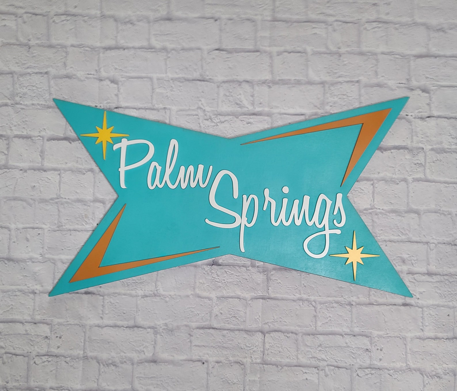 Mid Century Modern Welcome Sign Retro MCM Atomic Starburst - Etsy