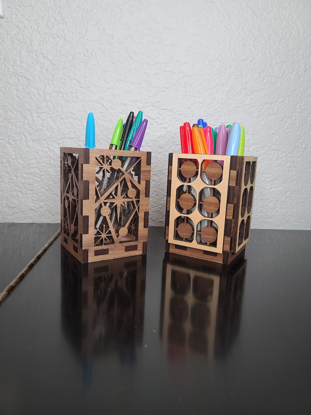 Mid Century Modern Pen Cup, Desk Pencil Holder, Coffee Stir Holder - Etsy
