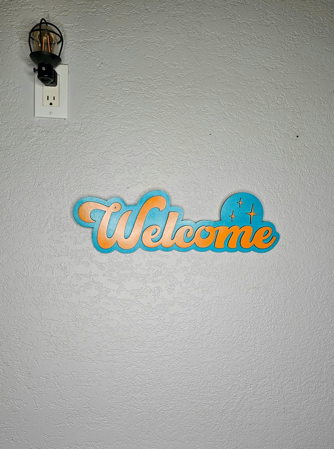 Mid Century Modern Retro Welcome Sign - Etsy