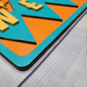 Mid Century Modern Welcome Sign MCM Atomic Starburst - Etsy