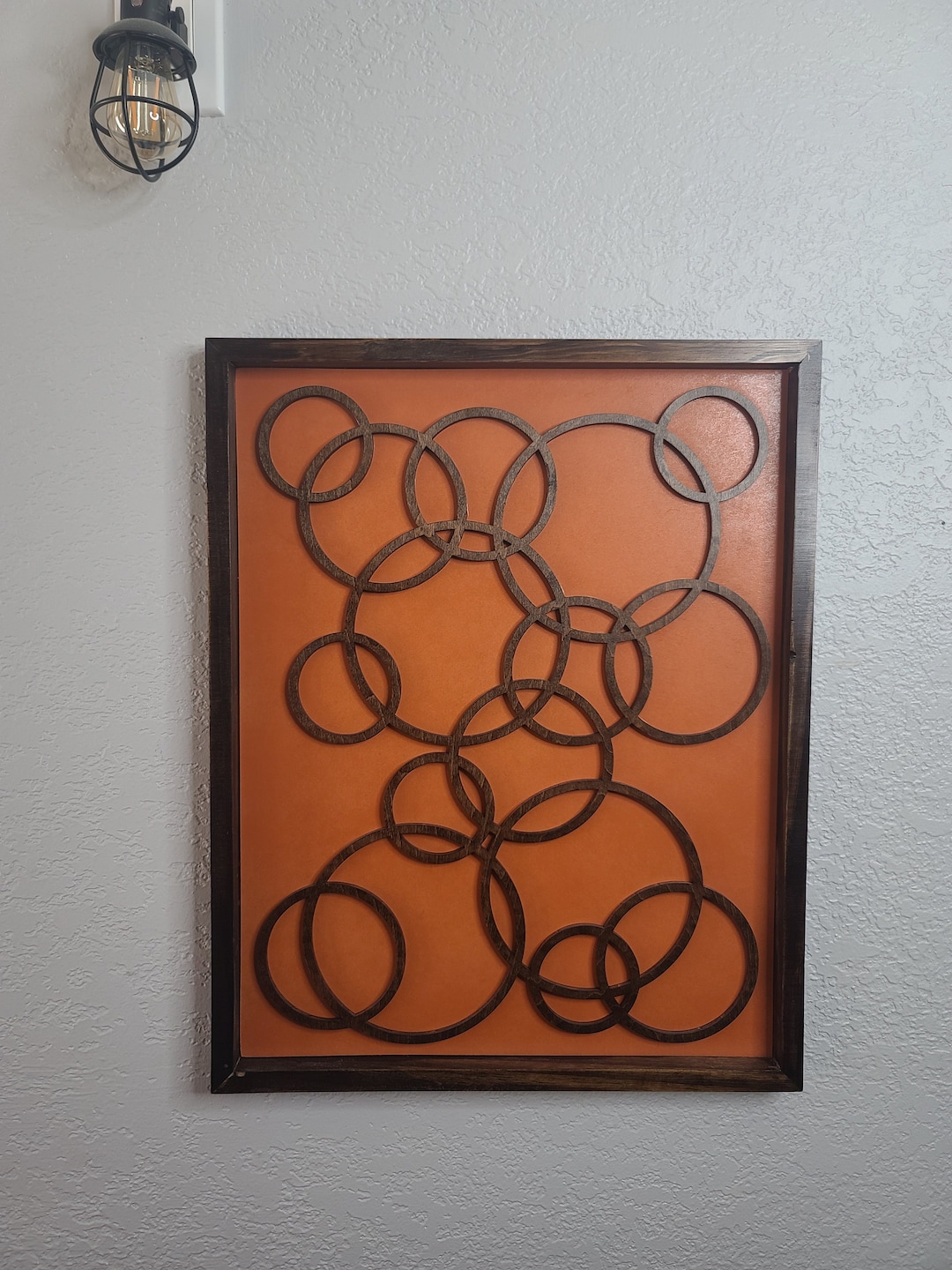 Mid Century Modern Framed Art Modern Linked Circles Layered - Etsy
