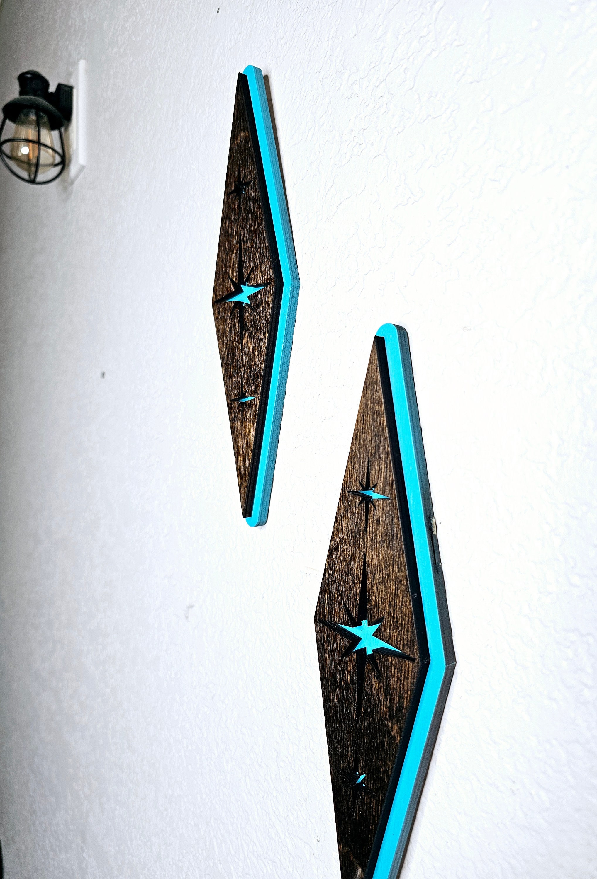 Mid Century Modern Diamond Starburst Accent Art Piece, MCM Wood Art ...