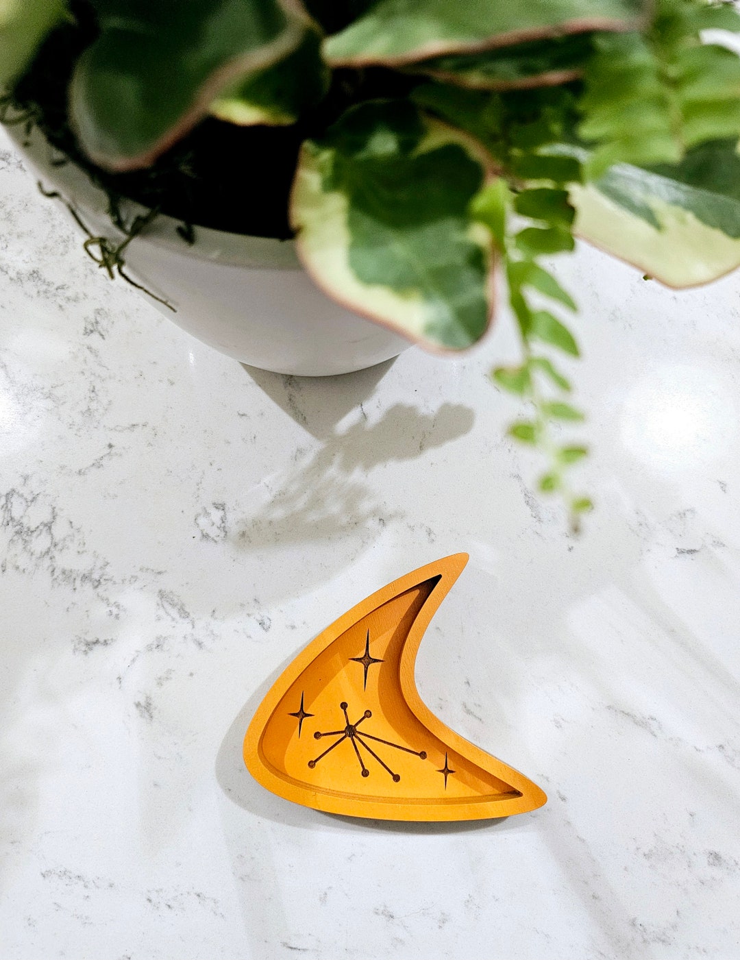 Small Mid Century Modern Ring Dish Tray, Retro Change Dish, Boomerang ...