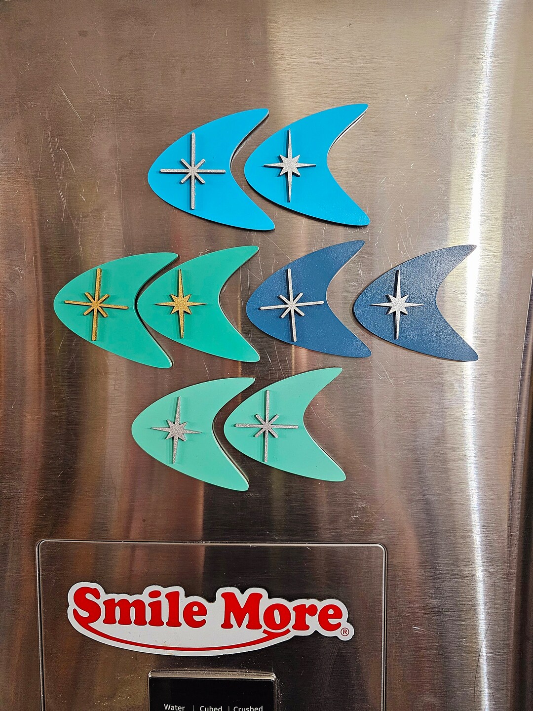 Atomic Starburst Boomerang Magnets: Mid Century Modern Decor - Etsy
