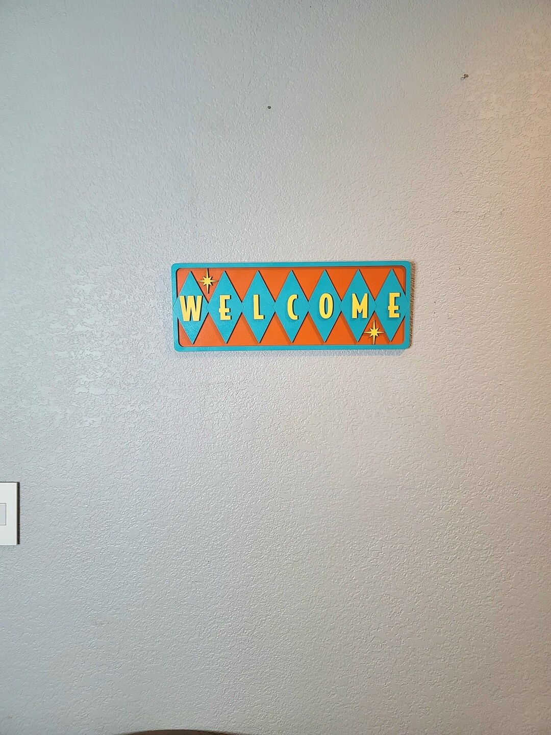 Mid Century Modern Welcome Sign, MCM Atomic Starburst - Etsy