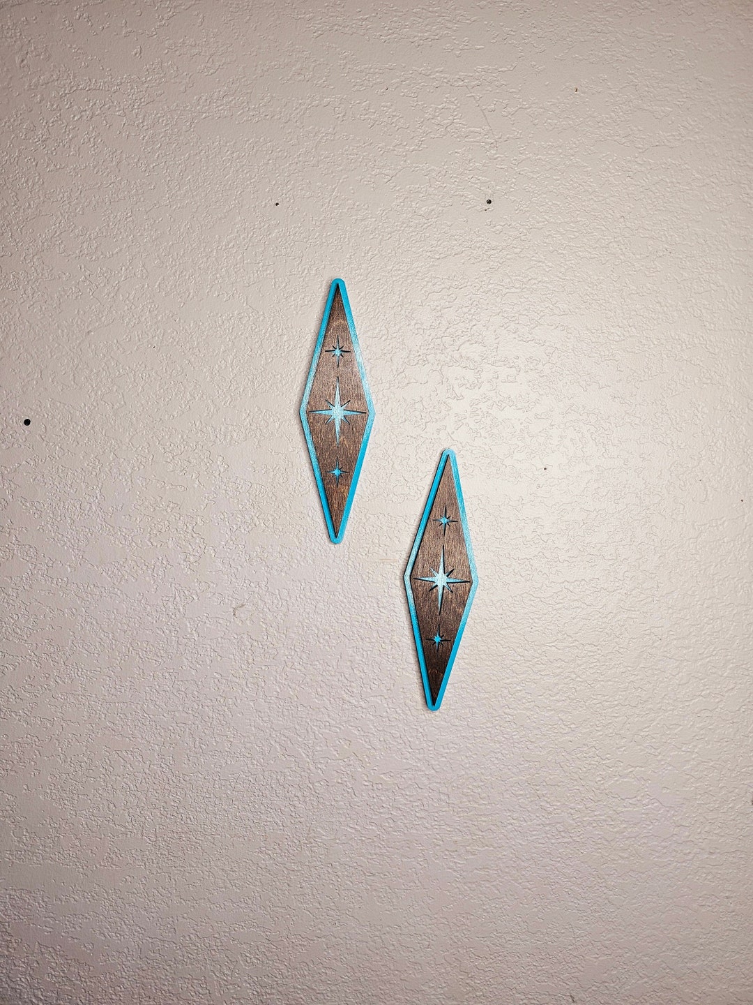Mid Century Modern Diamond Starburst Accent Art Piece, MCM Wood Art ...