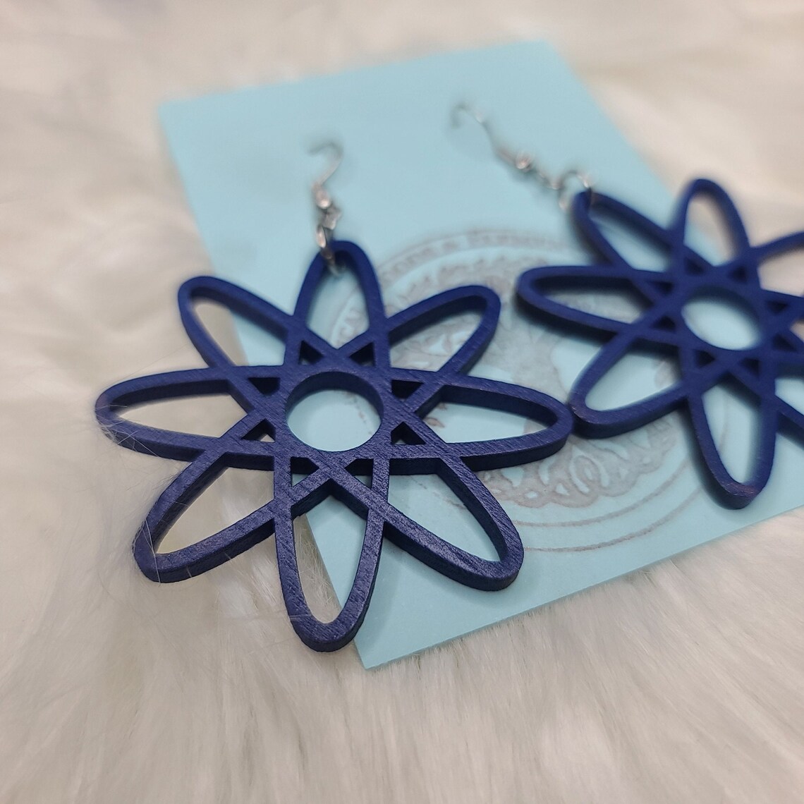 Retro Atom Wood Earrings Mid Century Modern Atomic Earrings - Etsy