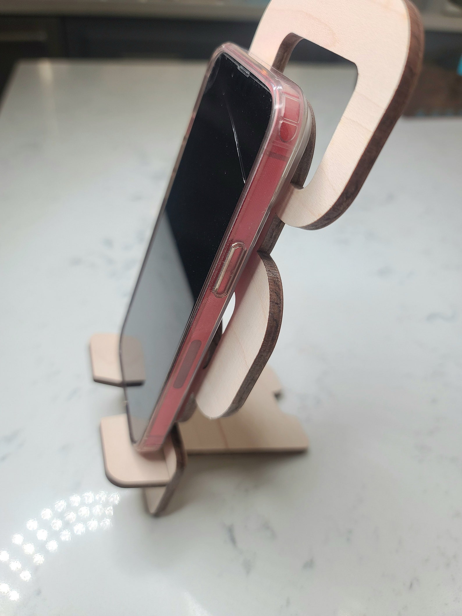 Mid Century Modern Wood Cell Phone Stand: Laser Cut Retro Design - Etsy