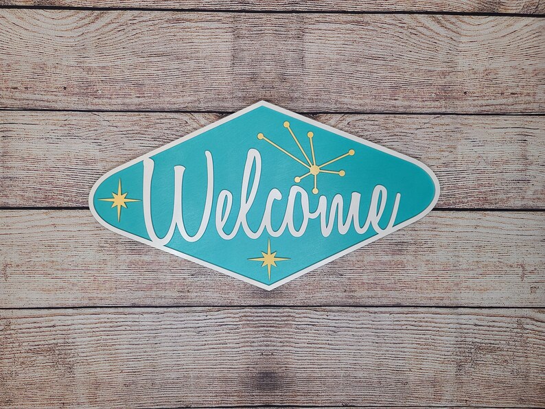 Mid Century Modern Style Welcome Sign - Etsy