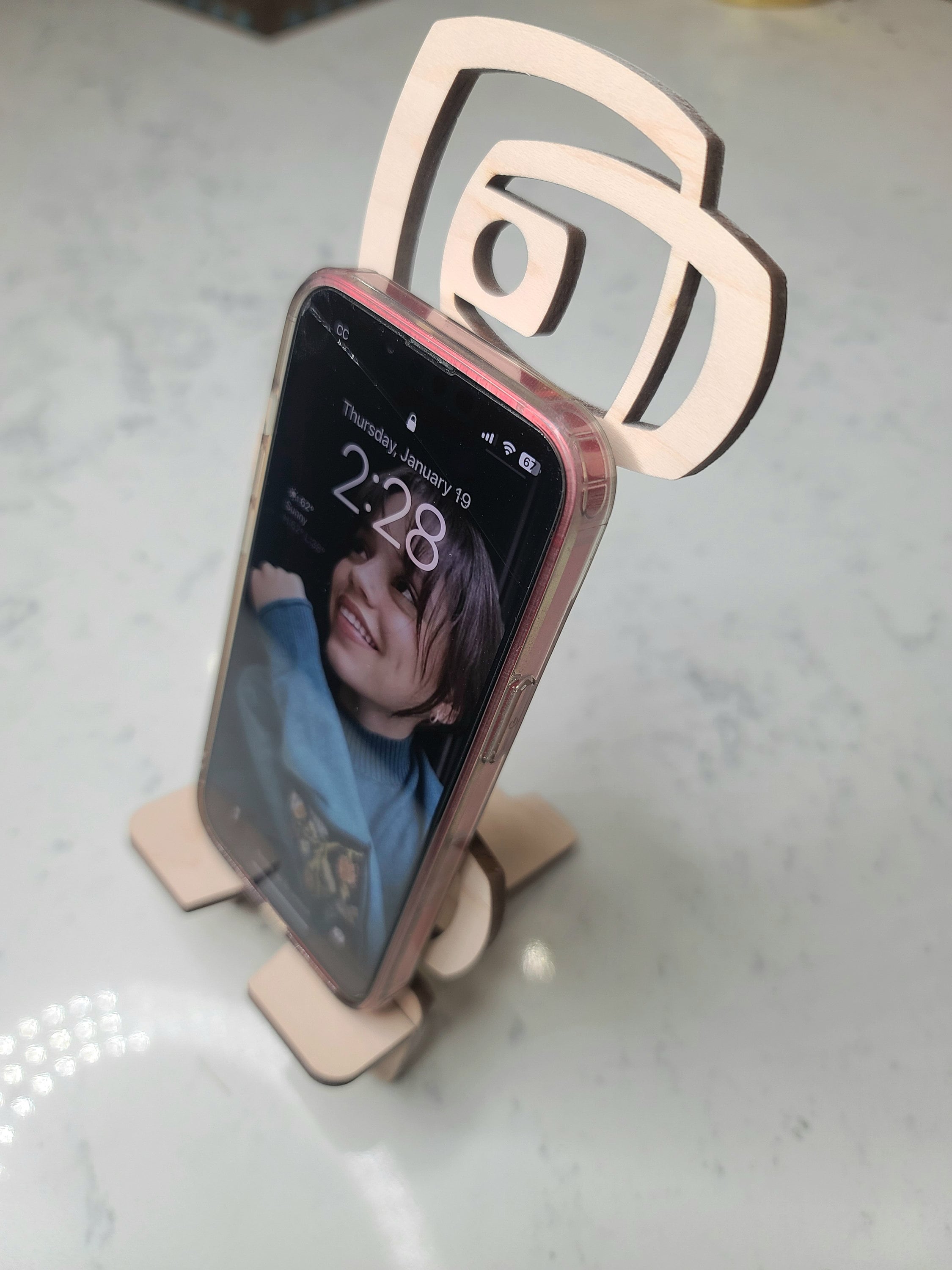 Mid Century Modern Wood Cell Phone Stand: Laser Cut Retro Design - Etsy