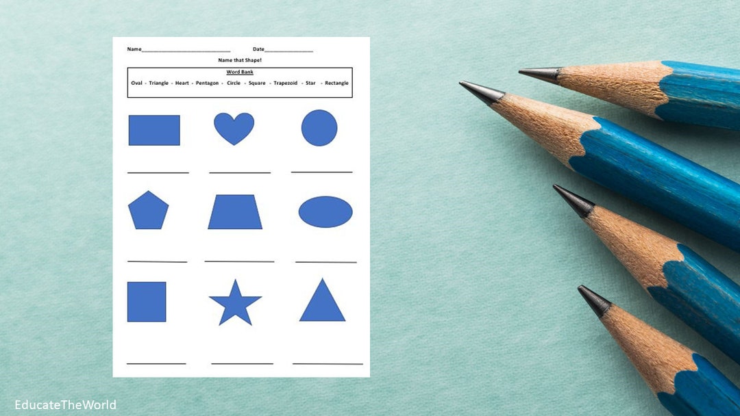 Learning and Reviewing Shapes Activity Worksheet; Elementary Learning ...