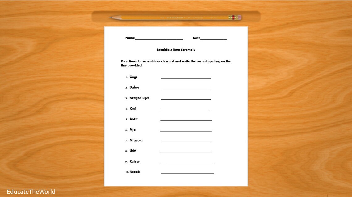 Word Scramble Activity Worksheet; At-home Learning; Virtual Learning ...
