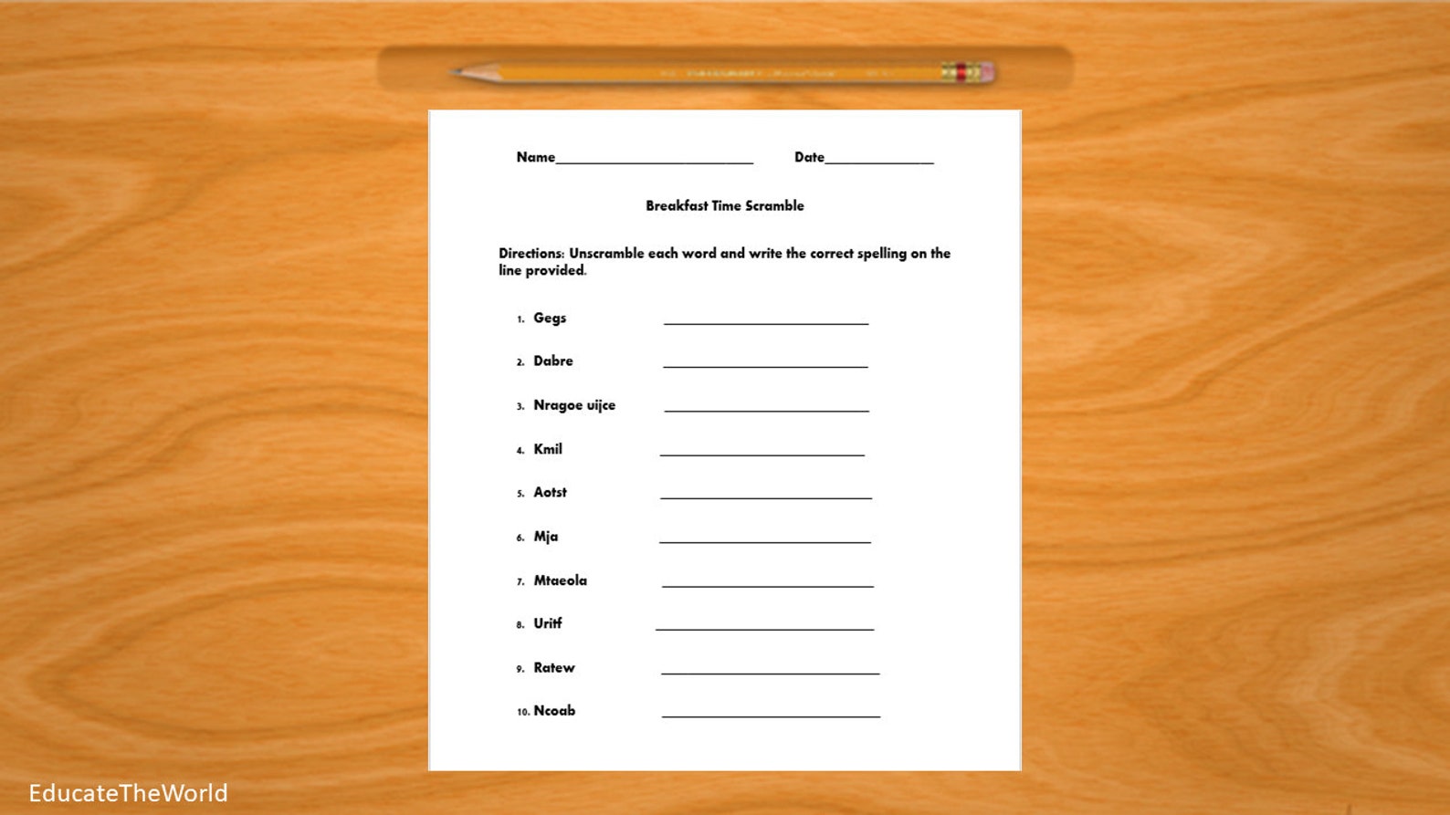 Word Scramble Activity Worksheet; At-home Learning; Virtual Learning ...