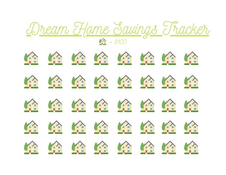 Dream Home Savings Sheet, Save 4000 Dollars, Money Tracker, Savings ...