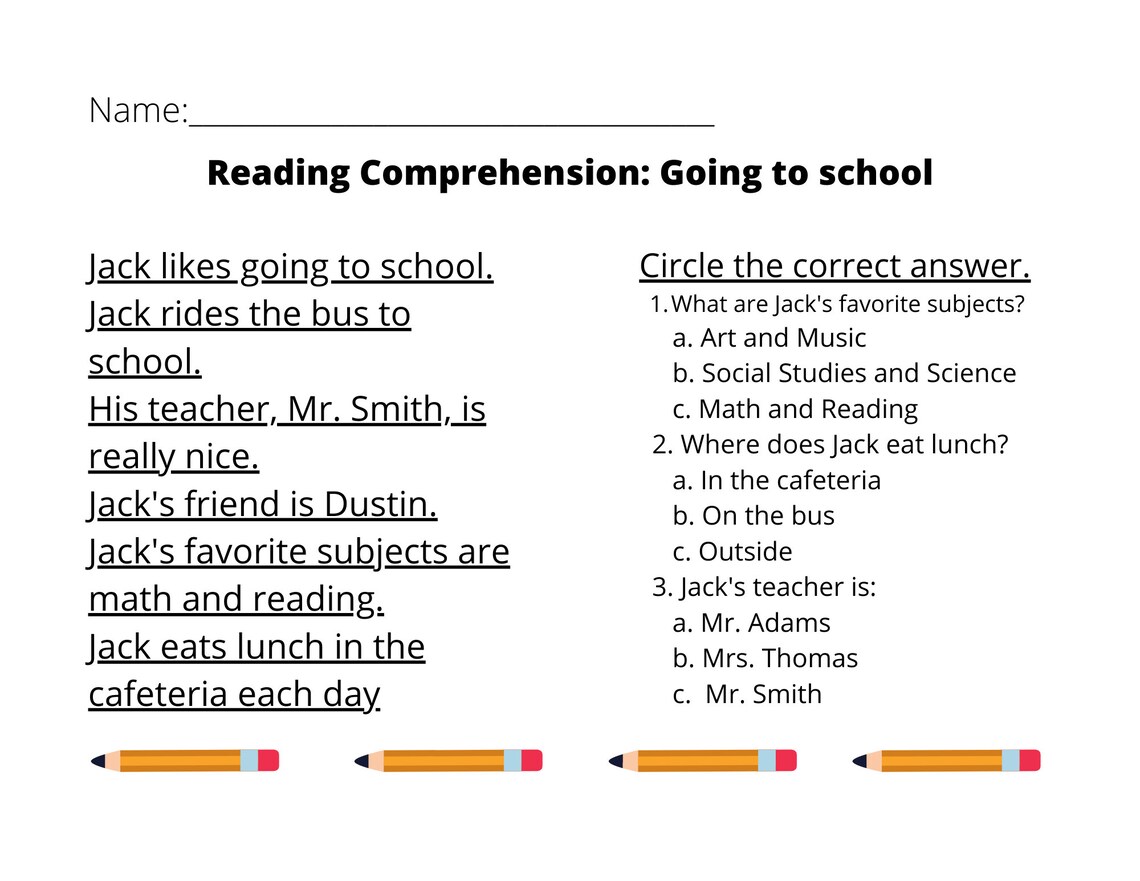 Reading Comprehension Packet; Literature Worksheets; At-home Learning ...