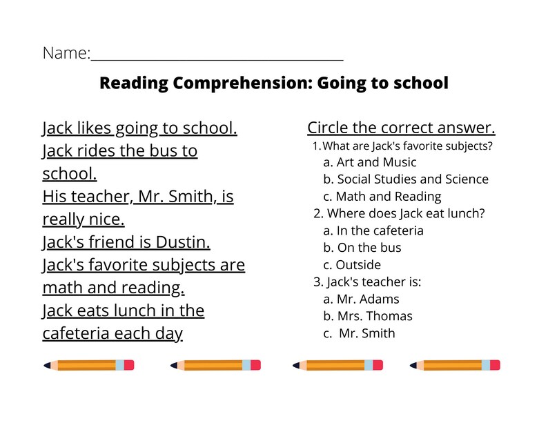 Reading Comprehension Packet; Literature Worksheets; At-home Learning ...