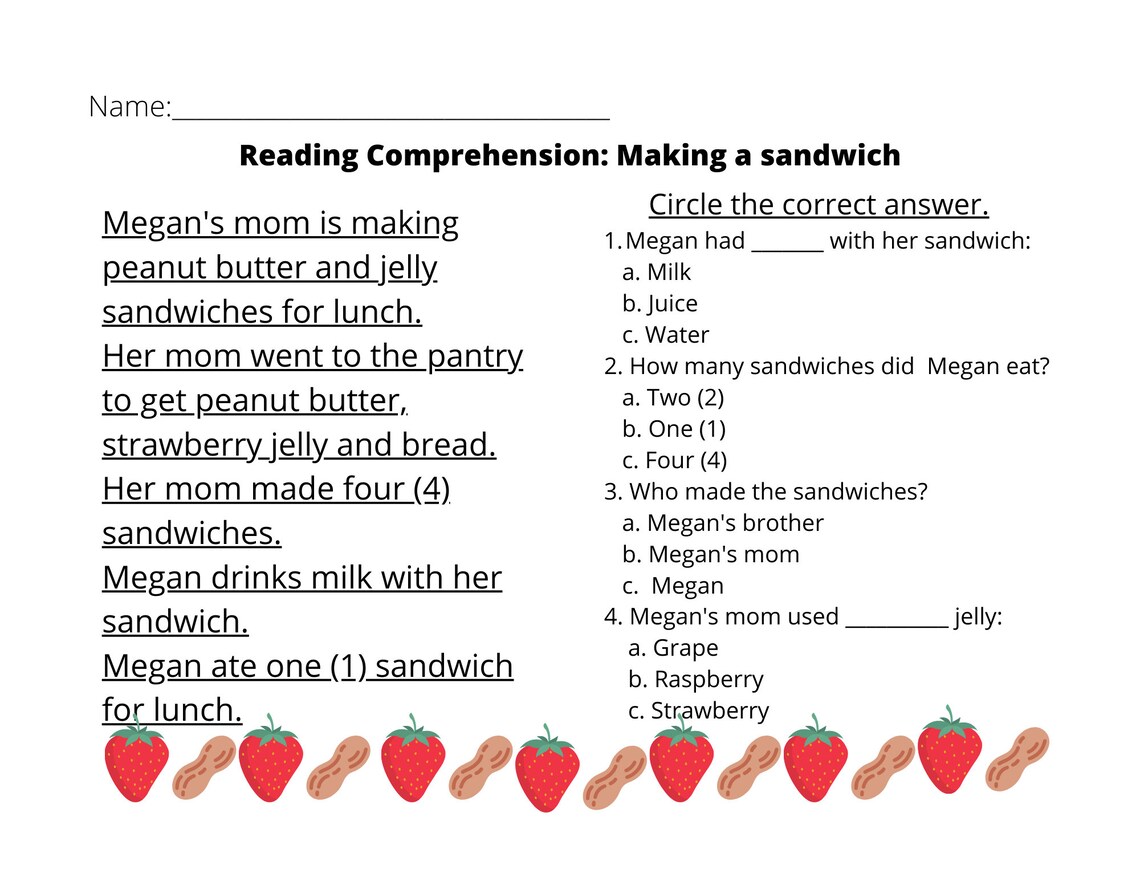 Reading Comprehension Packet; Literature Worksheets; At-home Learning ...