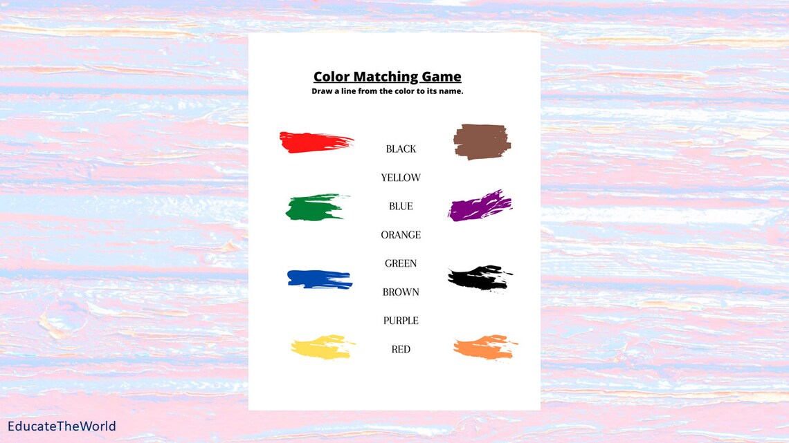 Color Matching Game; Learning and Reviewing Colors; Virtual Leaning and ...