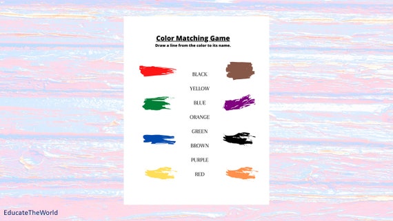 Color Matching Game Learning and Reviewing Colors Virtual | Etsy