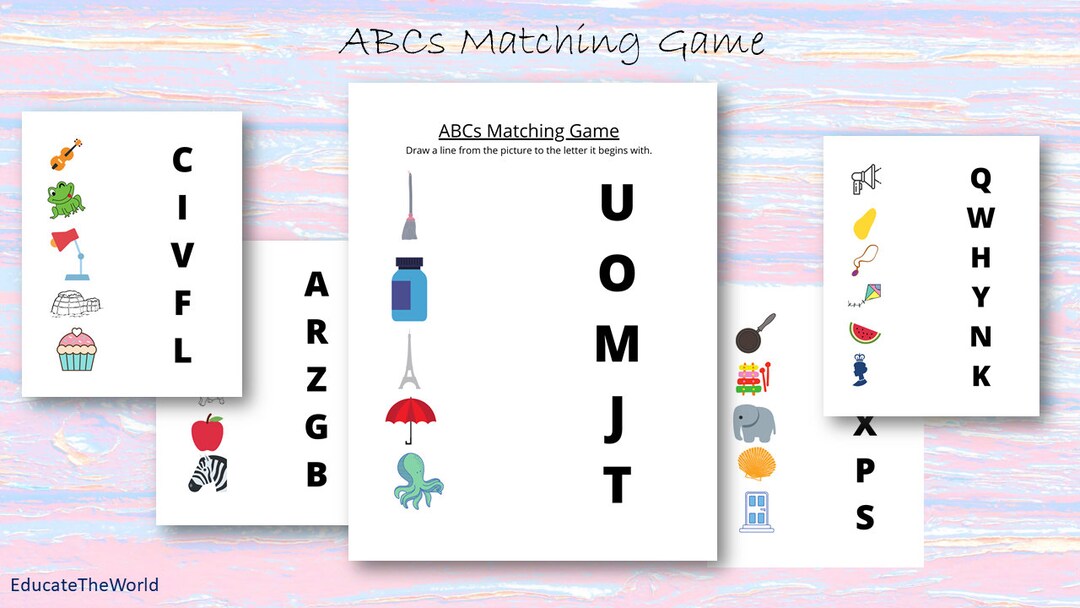 Alphabet Abcs Matching Game, Learning and Reviewing Letters, Letter and ...