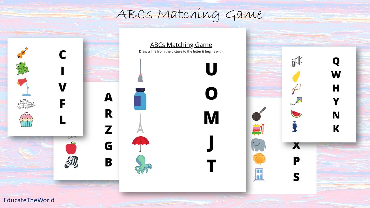 Alphabet Abcs Matching Game, Learning and Reviewing Letters, Letter and ...