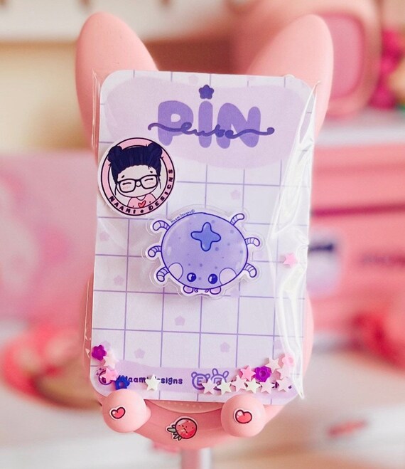 Cute Purple Adorable Spider Halloween Acrylic Pin Bage Kawaii - Etsy