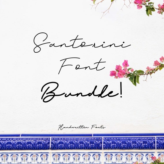 Santorini Font Bundle-handwritten Fonts - Etsy