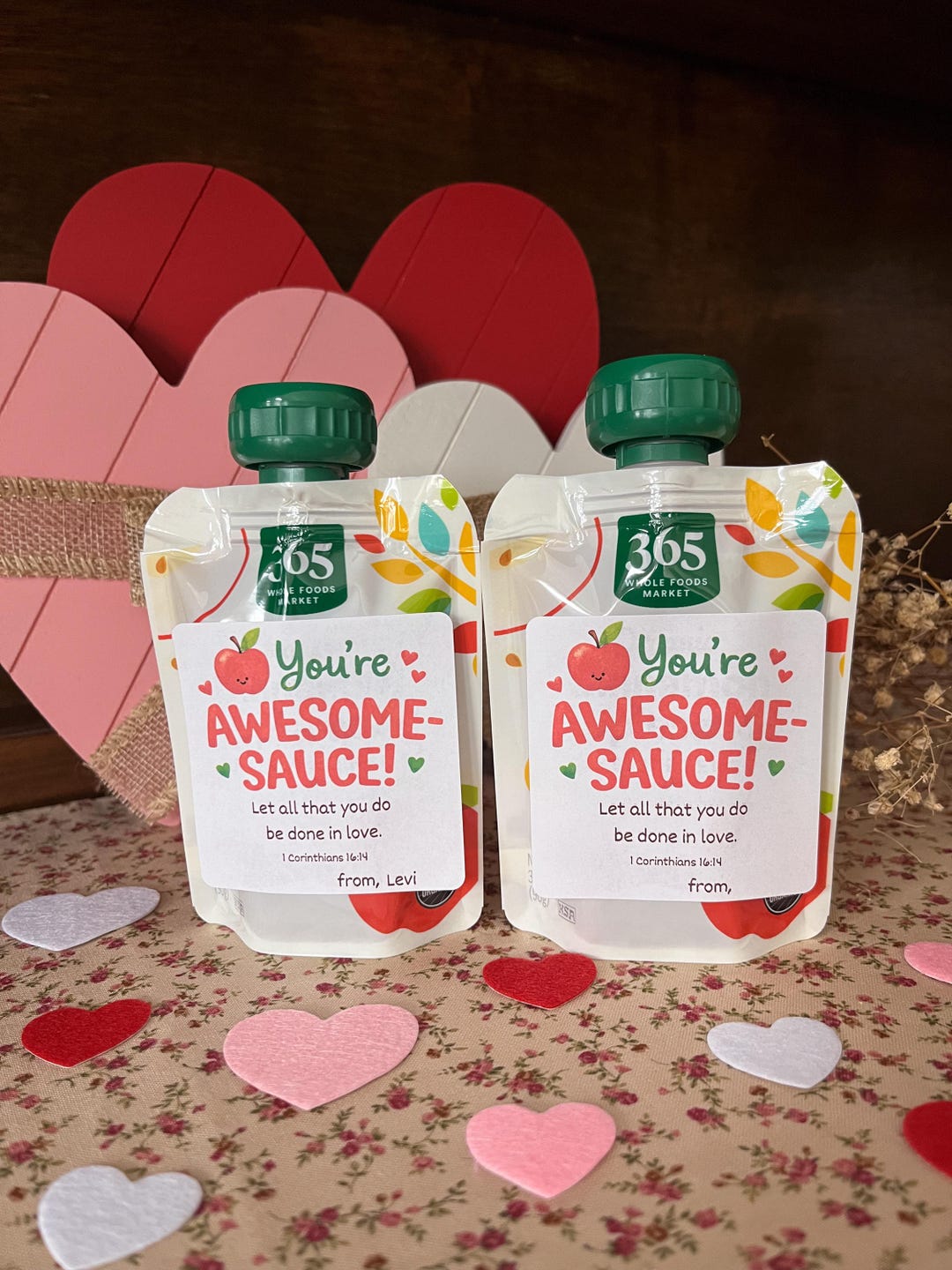 Christian Applesauce Valentine Stickers | You’re Awesome Sauce ...