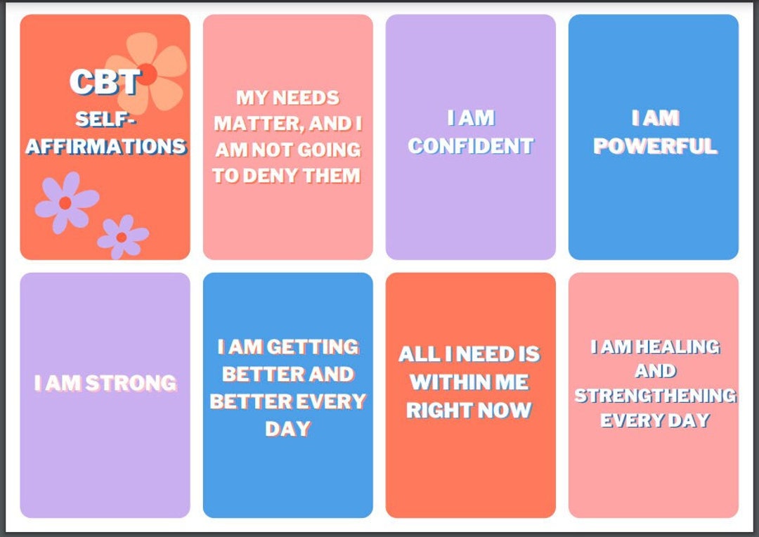 CBT Self-affirmations Flashcards - Etsy