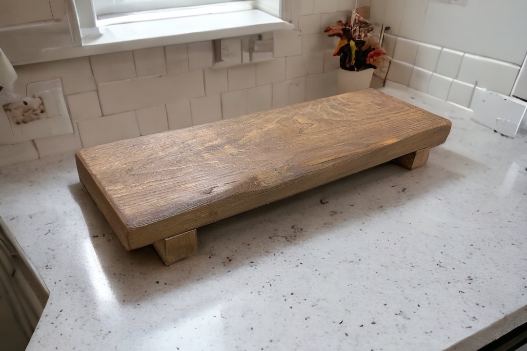 40cm Modern Rustic Live Edge Shelf Kitchen Bathroom Riser - Etsy UK