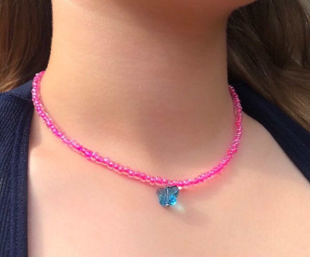 Hot Pink Girly Butterfly Barbie Choker - Etsy