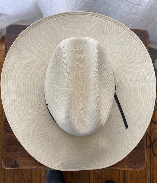 Vintage Bailey U-rollit off White Straw Western Cowboy Hat - Size 7-1/2 ...