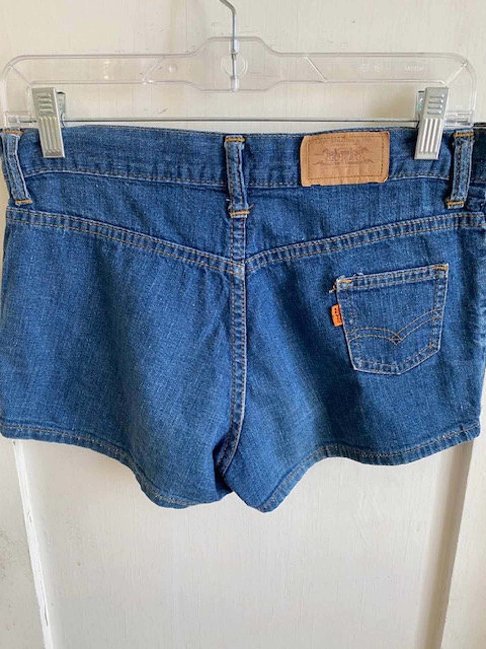 Vintage Orange Tab BIG E Levis Denim Hip Hugger Short Shorts Size 11 - Etsy