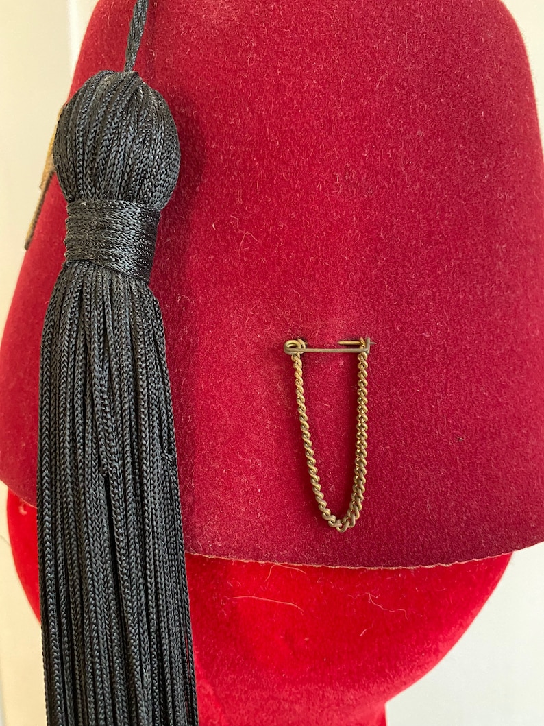 Vintage JERUSALEM SHRINER Wool Fez W Tassle Louisiana Chapter Size 7 1/ ...