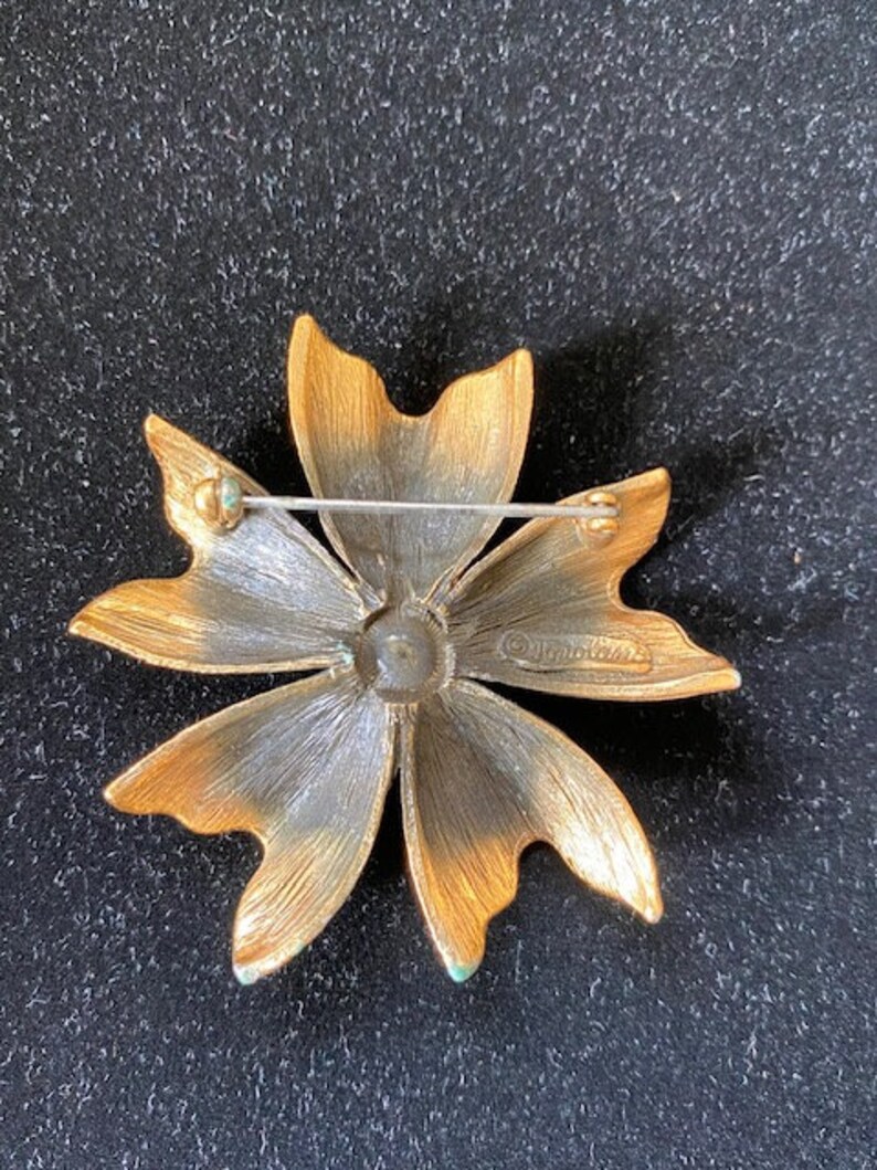 Vintage Signed Modernist TORTOLANI Gold Tone MCM Floral Brooch - Etsy