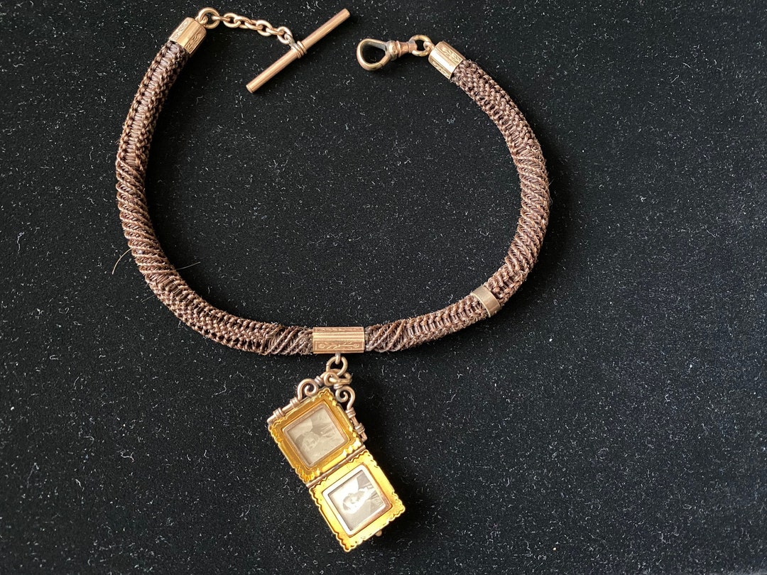 Victorian Antique Woven Hair Watch Fob Locket With Photos - Etsy