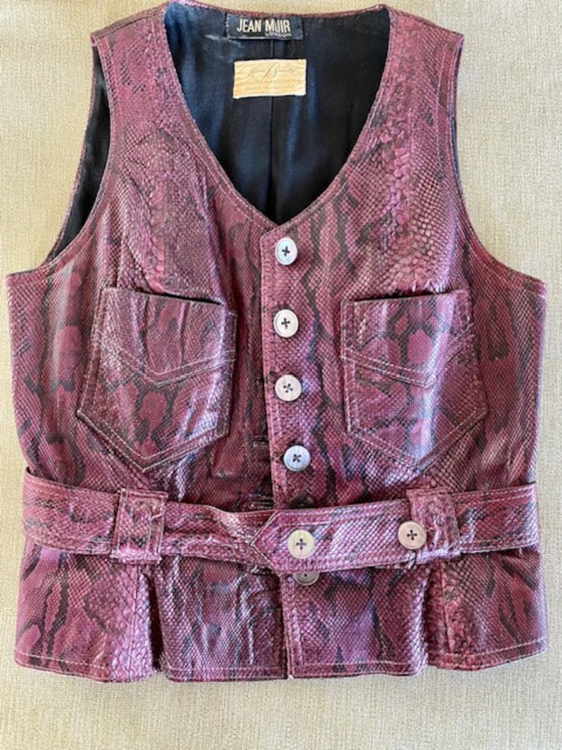 RARE Vintage 1960s JEAN MUIR Purple Snakeskin Vest Henri Bendel Limited ...