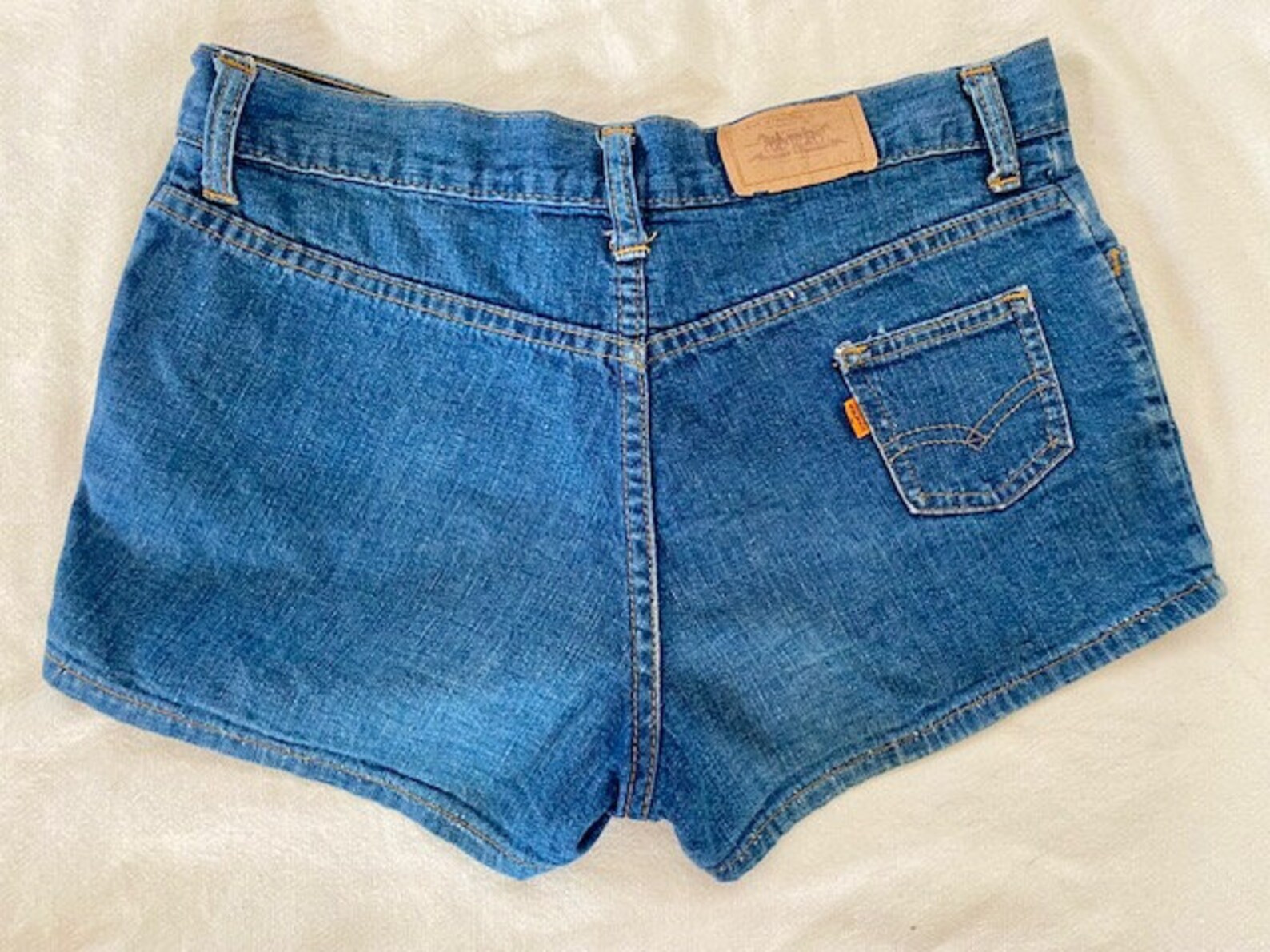 Vintage Orange Tab BIG E Levis Denim Hip Hugger Short Shorts Size 11 - Etsy