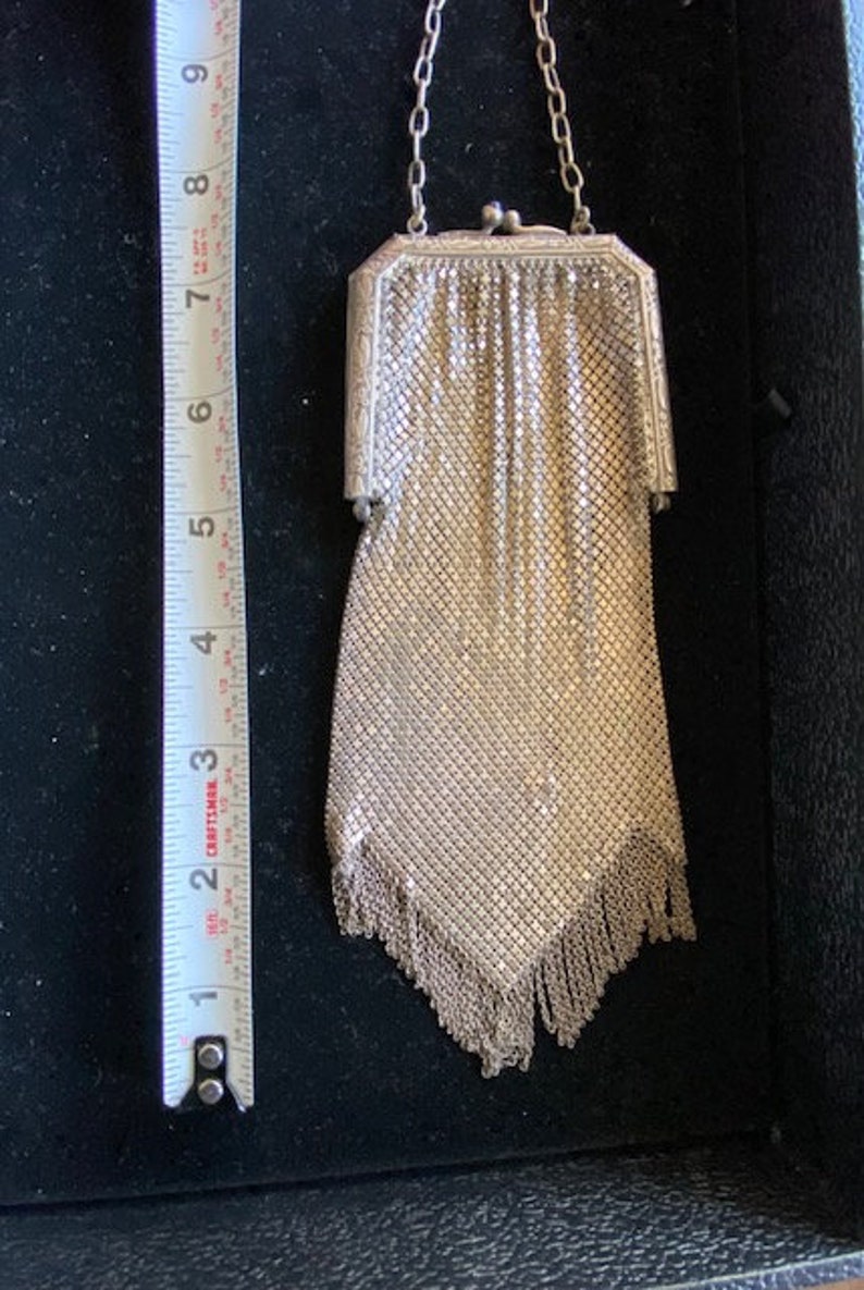 Vintage 1920s Deco Silver Mesh Purse With Blue Cabachon Stone Clasp - Etsy