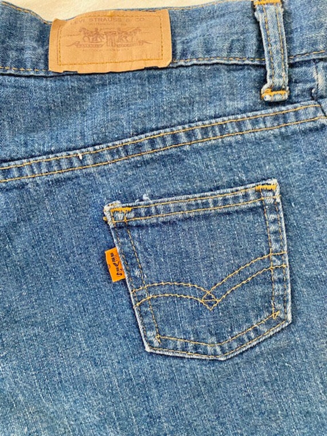 Vintage Orange Tab BIG E Levis Denim Hip Hugger Short Shorts Size 11 - Etsy
