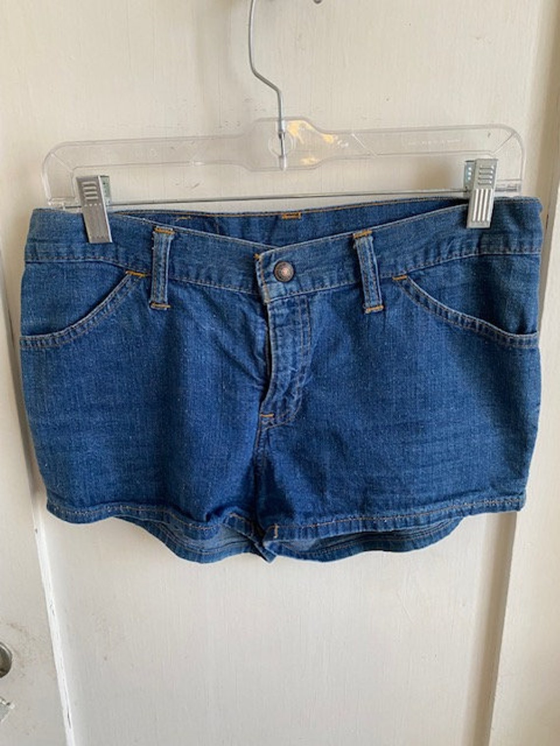 Vintage Orange Tab BIG E Levis Denim Hip Hugger Short Shorts Size 11 - Etsy