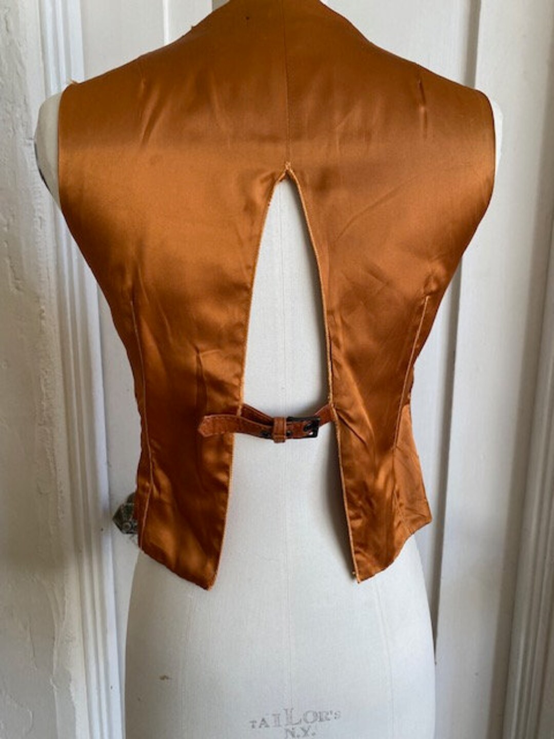 Vintage 70's Custom Altered Brown Leather Split Back Vest Size M - Etsy