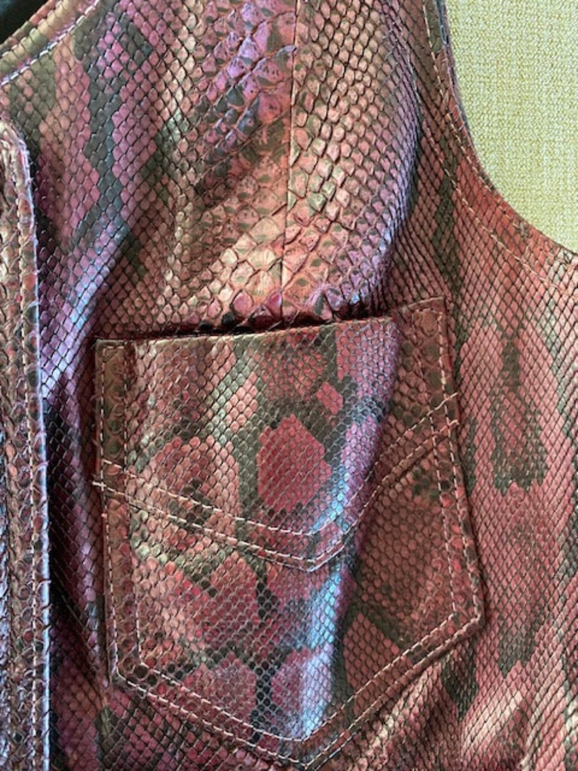 RARE Vintage 1960s JEAN MUIR Purple Snakeskin Vest Henri Bendel Limited ...
