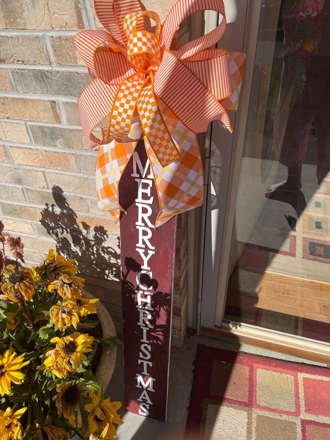UT Vol Fan Christmas Porch Sign: Orange & White Ribbons - Etsy